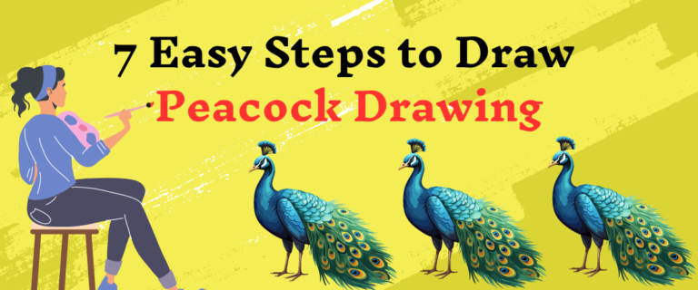 7 Easy Steps To Draw Peacock Drawing Easy Drawing
