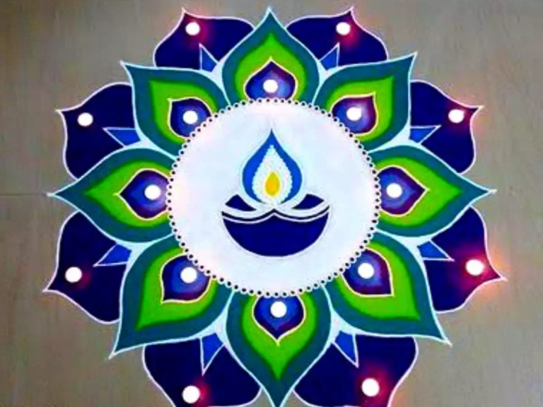 How to draw rangoli design easy simple - Easy Drawing