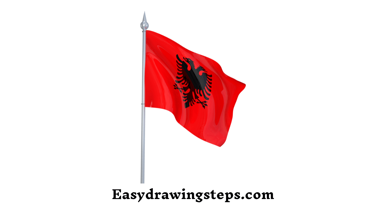 10 Easy Steps to Draw Albania Flag Drawing - Easy Drawing