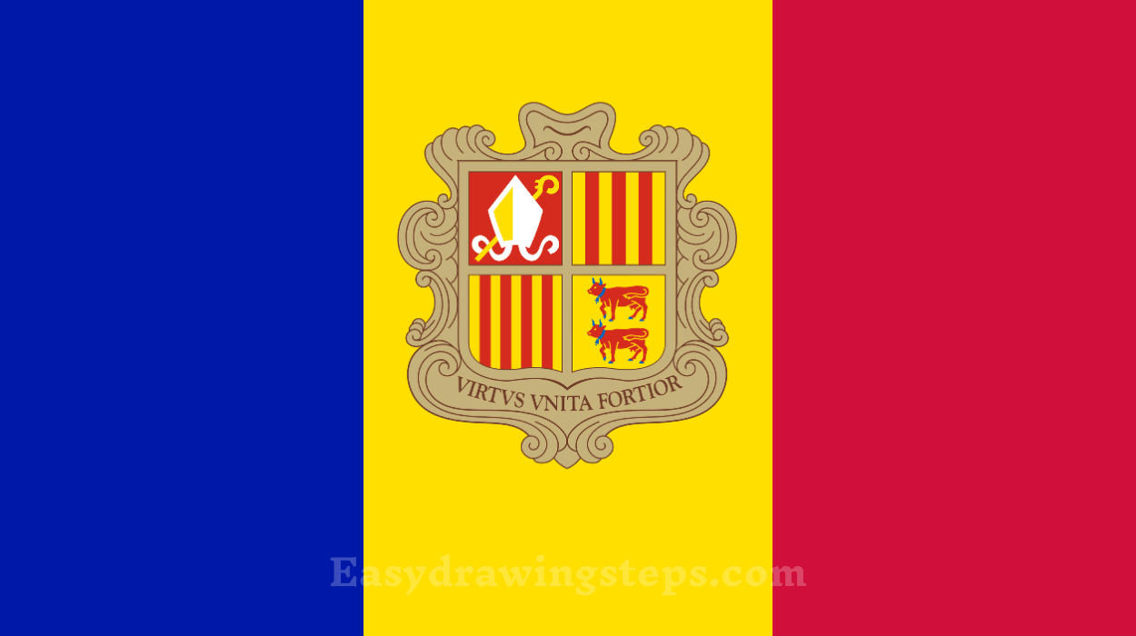 10 Easy Steps to Draw Andorra Flag Drawing - Easy Drawing