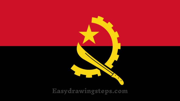 10 Easy Steps to Draw Angola Flag Drawing - Easy Drawing