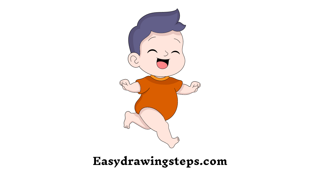 10 easy steps to draw Baby Boy Drawing - Easy Drawing