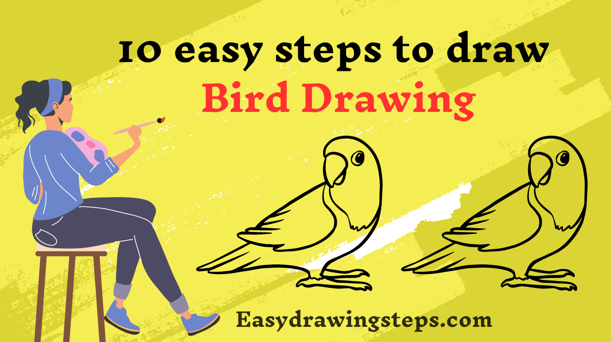 10 easy steps to draw Bird Drawing - Easy Drawing 10 easy steps to draw Bird Drawing - Easy Drawing
