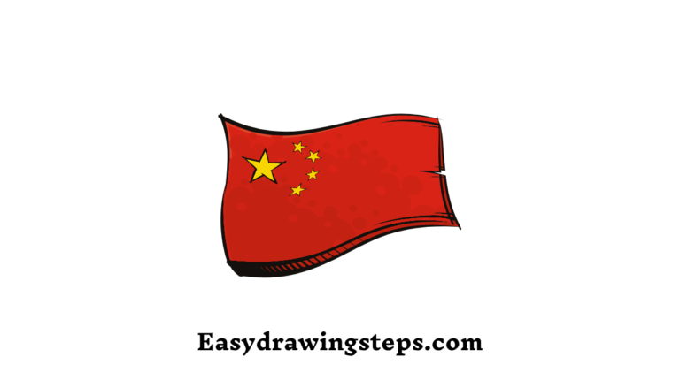 10 easy steps to draw China Flag Drawing - Easy Drawing