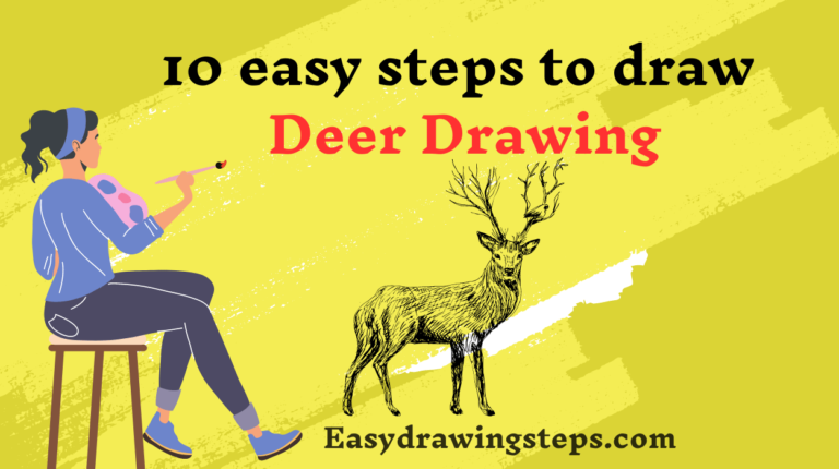 10 easy steps to draw Deer Drawing - Easy Drawing