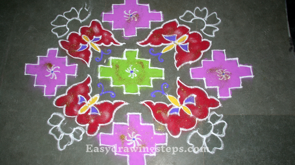 10 Easy Steps to Draw a Dot and Line Pattern Rangoli - Easy Drawing