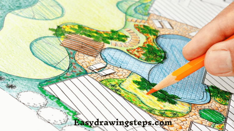 10 easy steps to draw Landscape Drawing - Easy Drawing