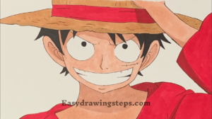 10 easy steps to draw Luffy Drawing - Easy Drawing