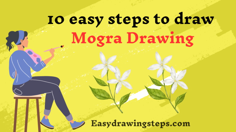 10 easy steps to draw Mogra Drawing - Easy Drawing