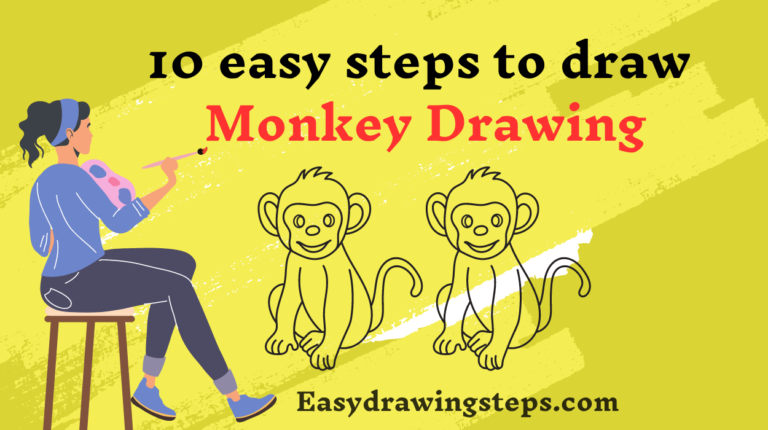 10 easy steps to draw Monkey Drawing - Easy Drawing