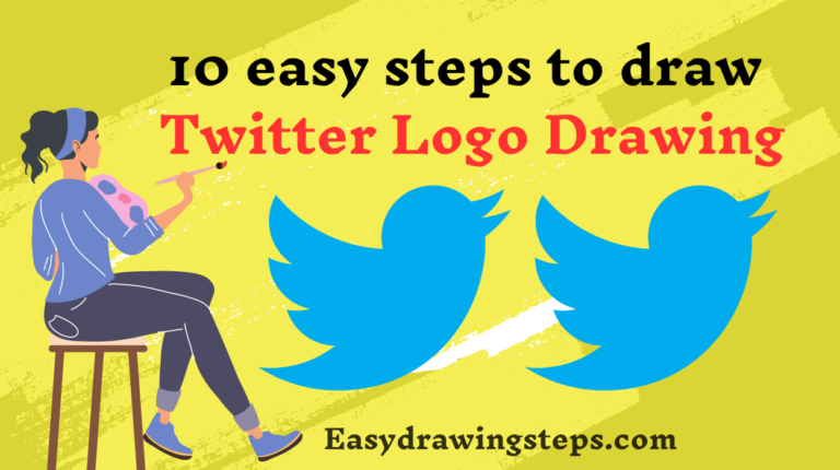 10 easy steps to draw Twitter Logo Drawing - Easy Drawing