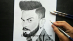 10 easy steps to draw Virat Kohli Drawing - Easy Drawing