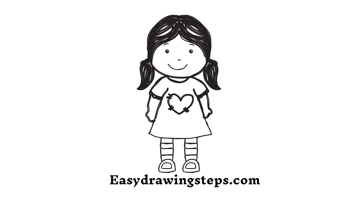 10 easy steps to draw Easy Girl Drawing - Easy Drawing