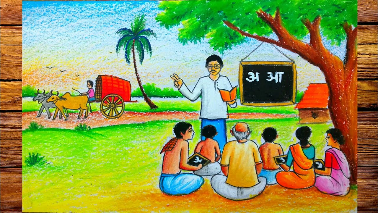 10 easy steps to draw Teachers Day Drawing - Easy Drawing