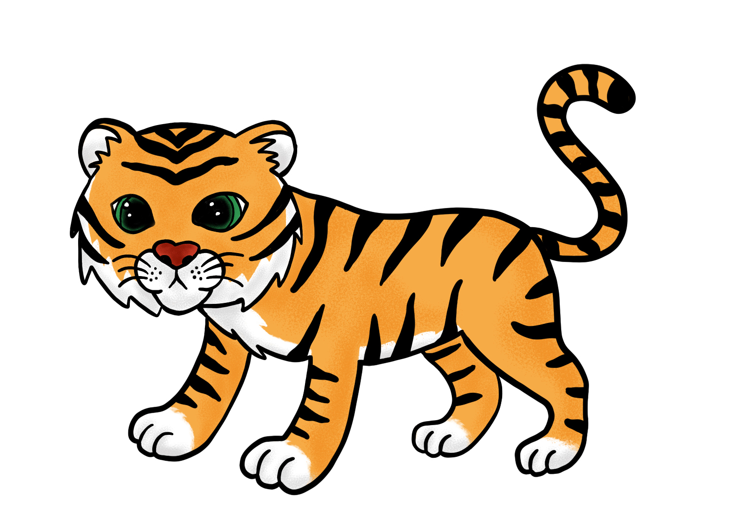 10 easy steps to draw Tiger Drawing - Easy Drawing
