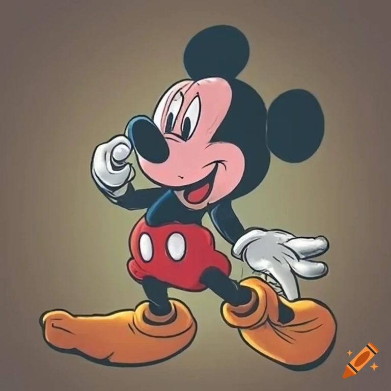 10 easy steps to draw Mickey Mouse Drawing - Easy Drawing