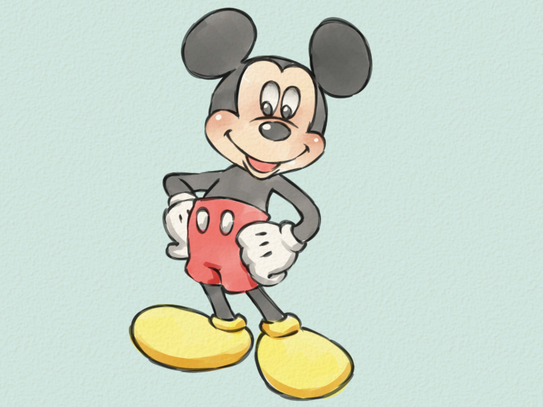 10 easy steps to draw Mickey Mouse Drawing - Easy Drawing