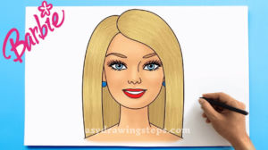 10 easy steps to draw Barbie Drawing - Easy Drawing