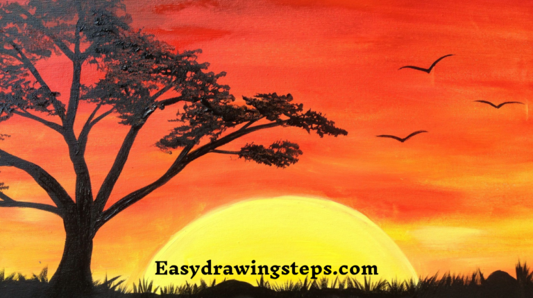 10 easy steps to draw Beautiful Scenery Drawing - Easy Drawing
