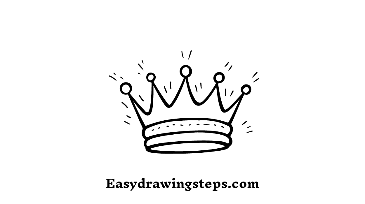 10 easy steps to draw Crown Drawing - Easy Drawing