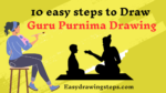 10 easy steps to draw Guru Purnima Drawing - Easy Drawing