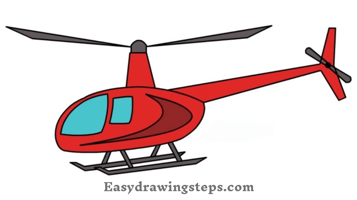 10 easy steps to draw Helicopter Drawing - Easy Drawing