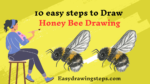 10 Easy Steps To Draw Honey Bee Drawing Easy Drawing