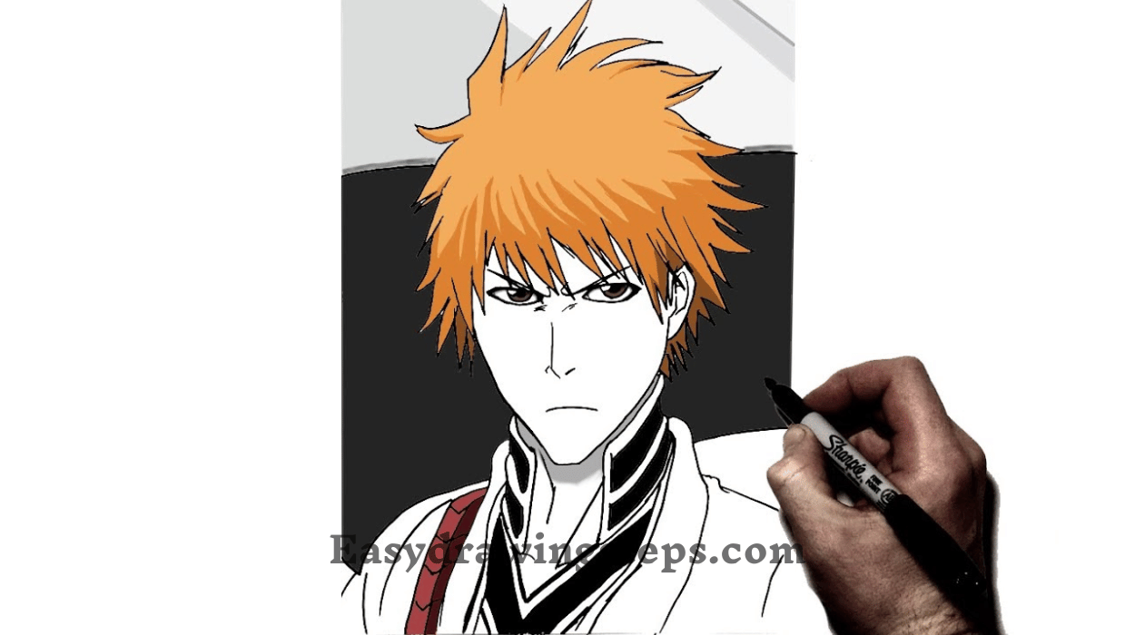 10 Easy Steps to Draw Ichigo Kurosaki Drawing - Easy Drawing