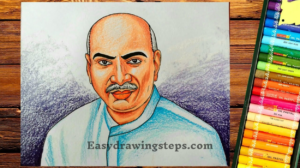 10 easy steps to draw Kamarajar Drawing - Easy Drawing