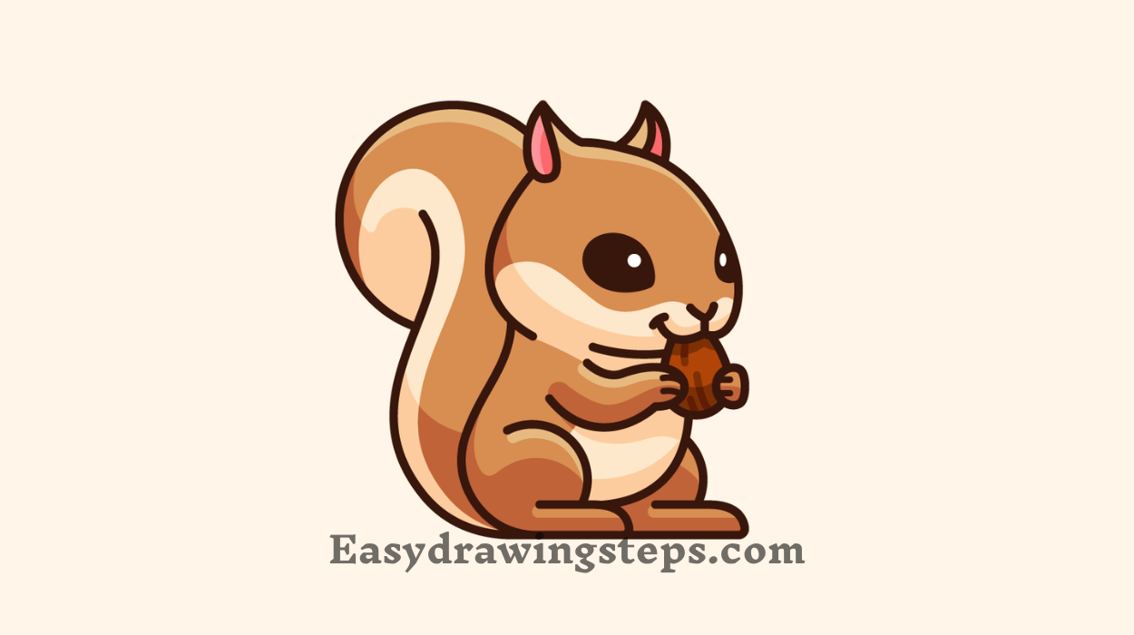 10 easy steps to draw Squirrel Drawing - Easy Drawing