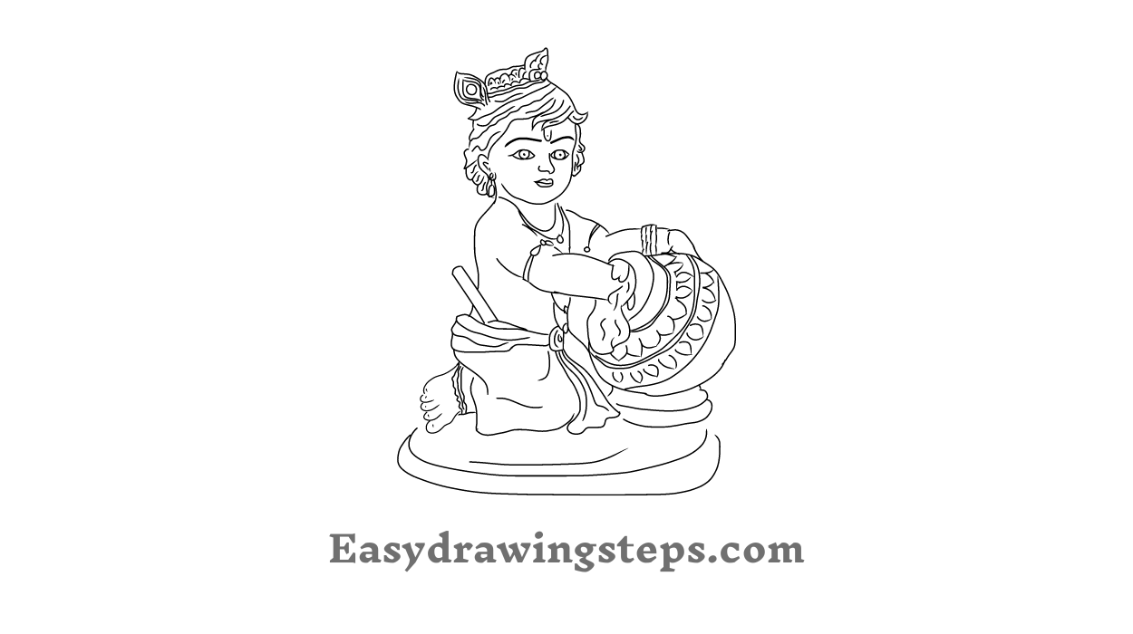 10 Easy Steps to Draw Bal Gopal Drawing - Easy Drawing