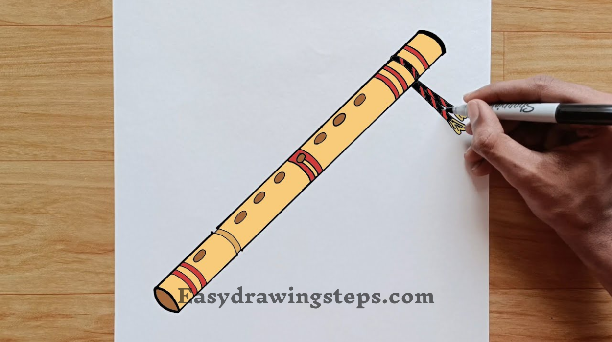 10 Easy Steps to Draw Bansuri Drawing - Easy Drawing