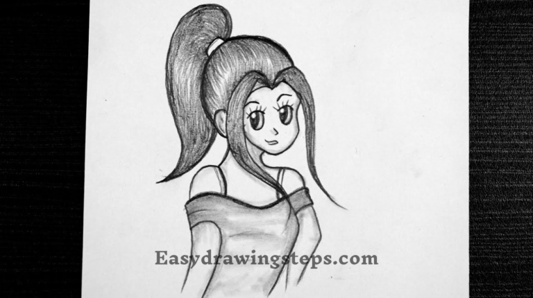 10 steps to draw Cute Girl Drawing Easy - Easy Drawing