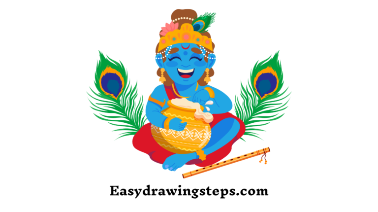10 Steps to Draw Easy Cute Krishna Drawing - Easy Drawing