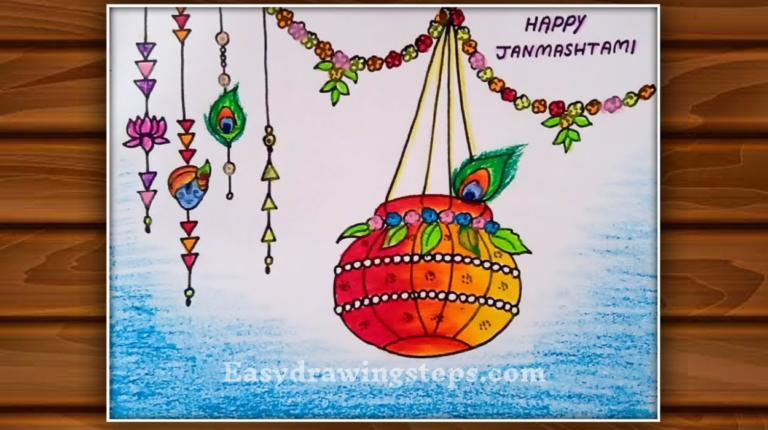 10 Steps to Draw Janmashtami Drawing Easy - Easy Drawing