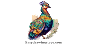10 Easy Steps to Draw Peacock Drawing With Colour - Easy Drawing