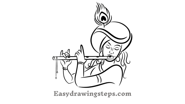10 Easy Steps to Draw Pencil Radha Krishna Drawing - Easy Drawing