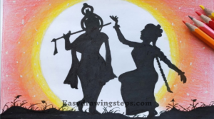 10 Steps to Draw Radha Krishna Drawing Easy - Easy Drawing