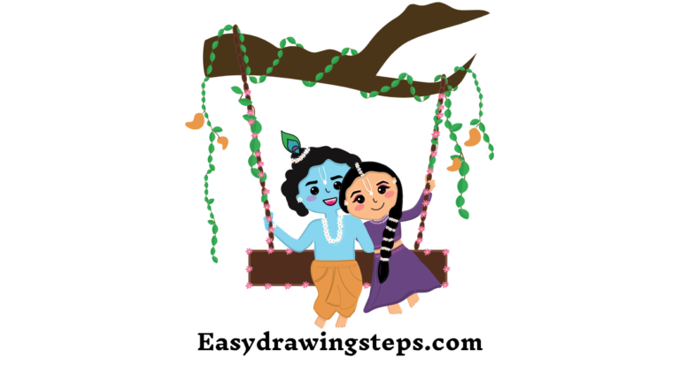 10 Steps to Draw Radha Krishna Drawing Easy - Easy Drawing