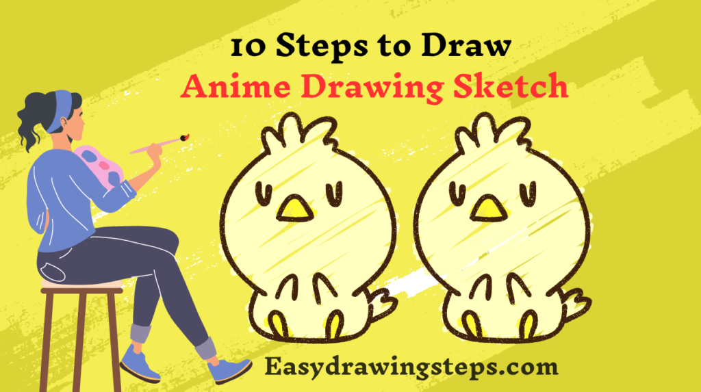 10 Easy Steps to Draw Anime Drawing Sketch - Easy Drawing