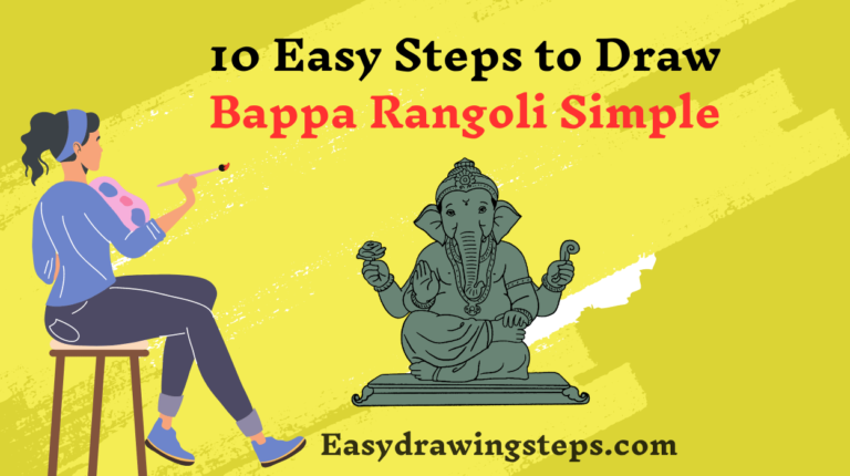 10 Easy Steps to Draw Bappa Rangoli Simple - Easy Drawing