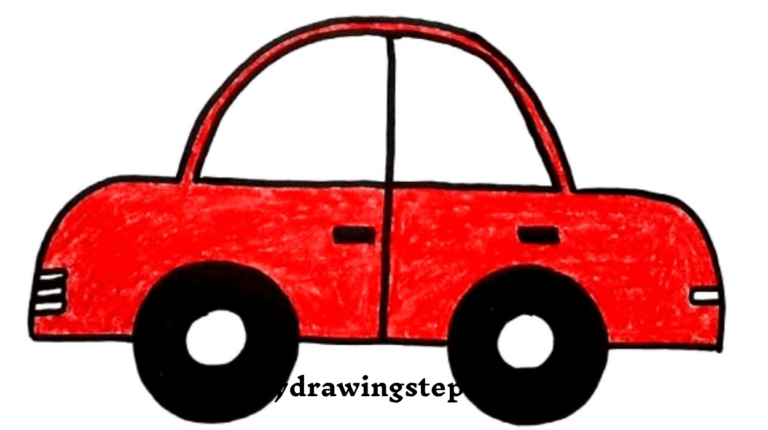 10 Easy Steps to Draw Car Drawing for Kids - Easy Drawing