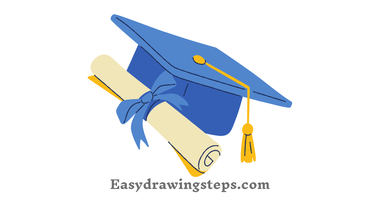 10 Easy Steps to Draw Graduation Cap Drawing - Easy Drawing