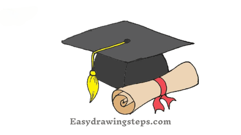 10 Easy Steps to Draw Graduation Cap Drawing - Easy Drawing