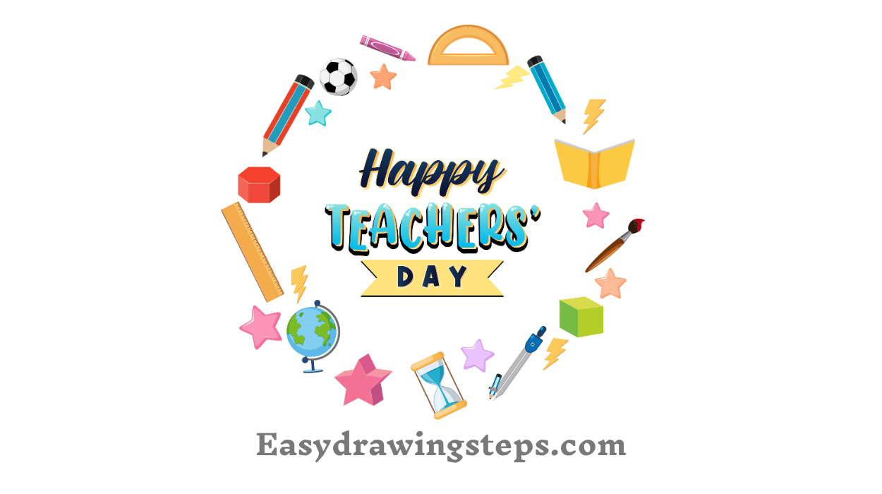 10 Easy Steps to Draw Happy Teachers Day Drawing - Easy Drawing