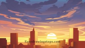 10 Easy Steps to Draw Sunset Drawing - Easy Drawing