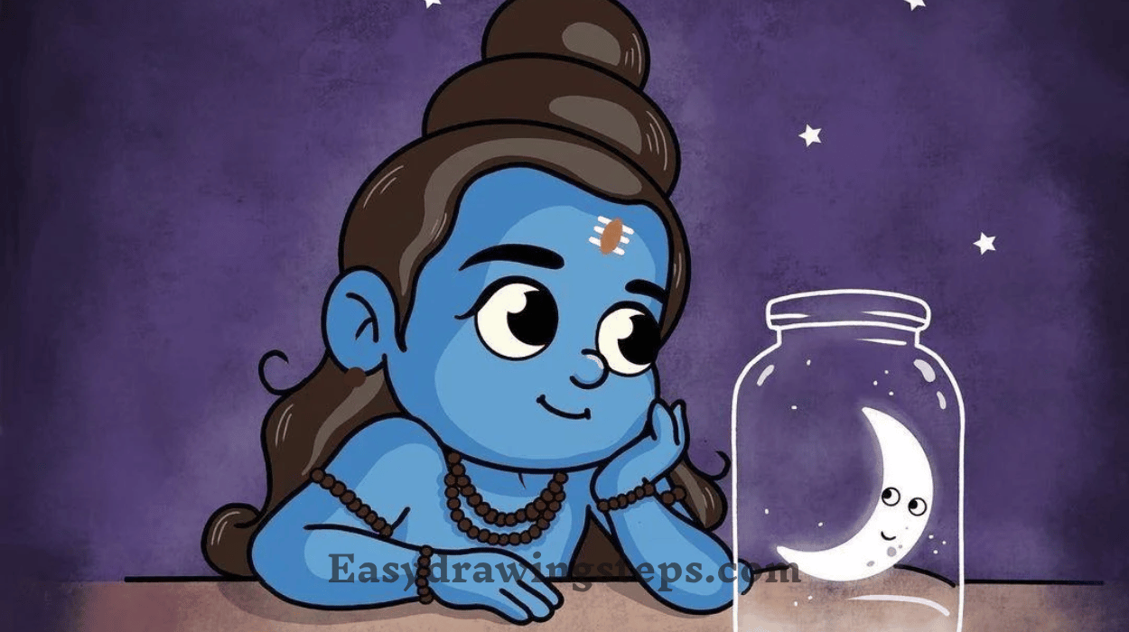 10 Easy Steps to Draw Little Shiva Drawing - Easy Drawing