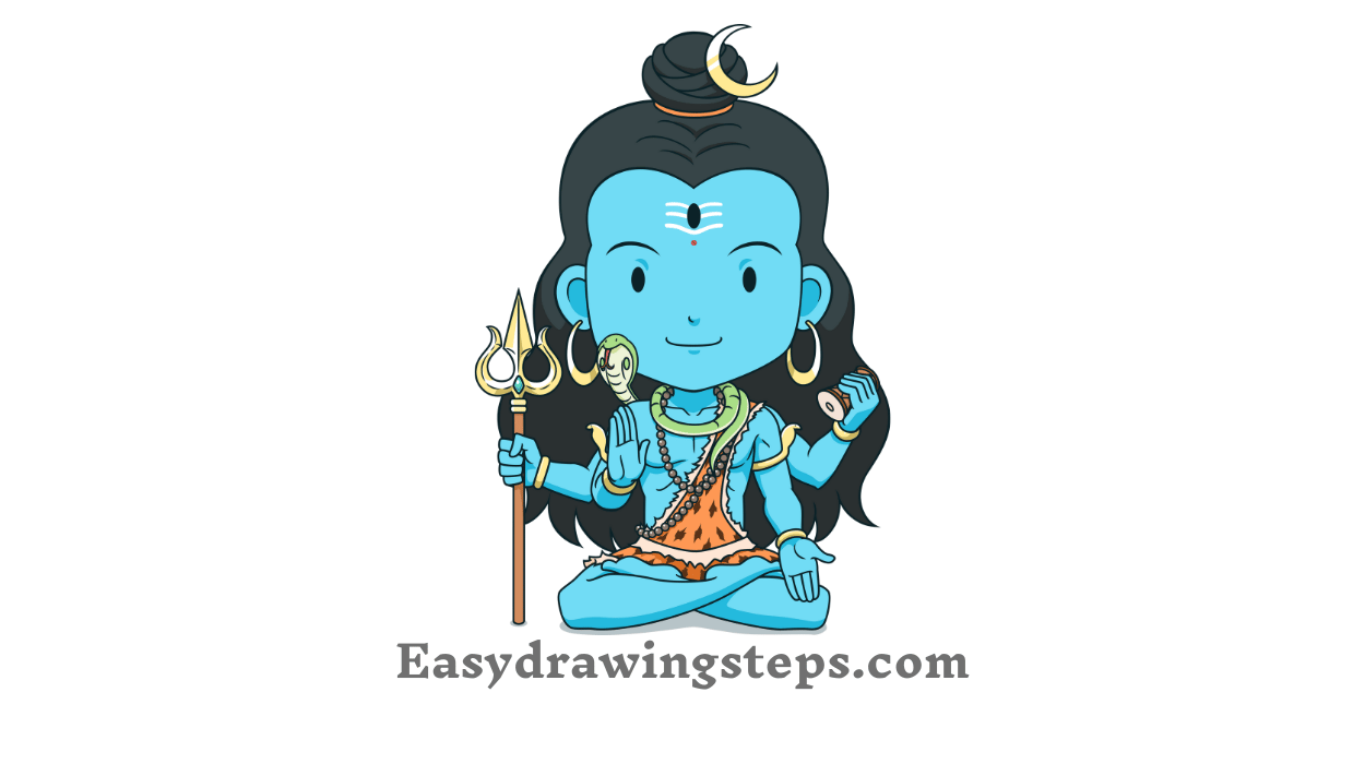 10 Easy Steps to Draw Little Shiva Drawing - Easy Drawing