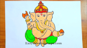 10 Easy Steps to Draw Lord Ganesha Drawing - Easy Drawing