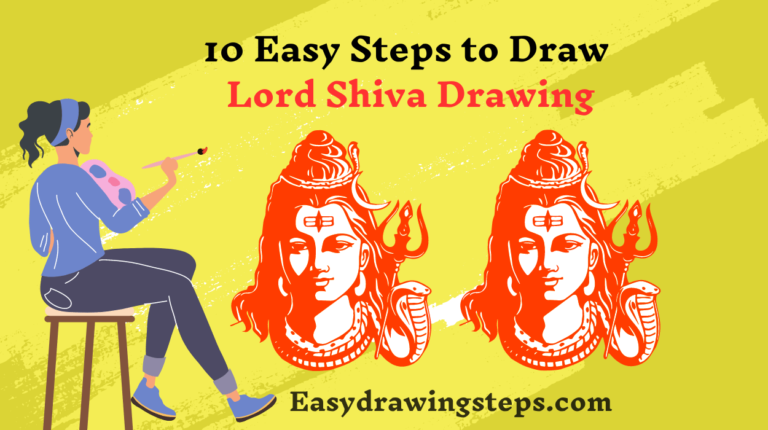 10 Easy Steps to Draw Lord Shiva Drawing - Easy Drawing